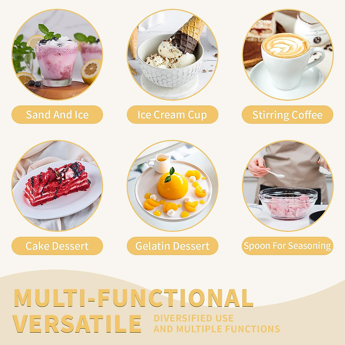 20 Pack Stainless Steel Leaf Coffee Spoon Tableware Dessert Spoons, Stirring, Mixing, Sugar, Stir, Ice Cream, Cake, Teaspoon 4.7 inch Gold