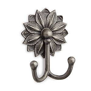 Signature Hardware 444395 Floral 3-1/8 Inch Wide Double Coat and Hat Hook