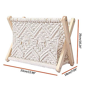 UXZDX Nordic Cotton Woven Storage Basket Magazine Rack Desktop Book Shelf Photo Props