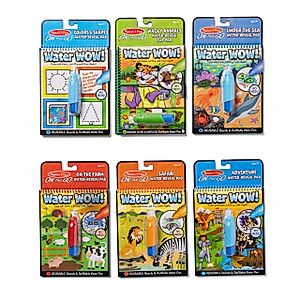 Melissa & Doug On the Go Water Wow Activity Pad 6-Pack, brand is Melissa & Doug