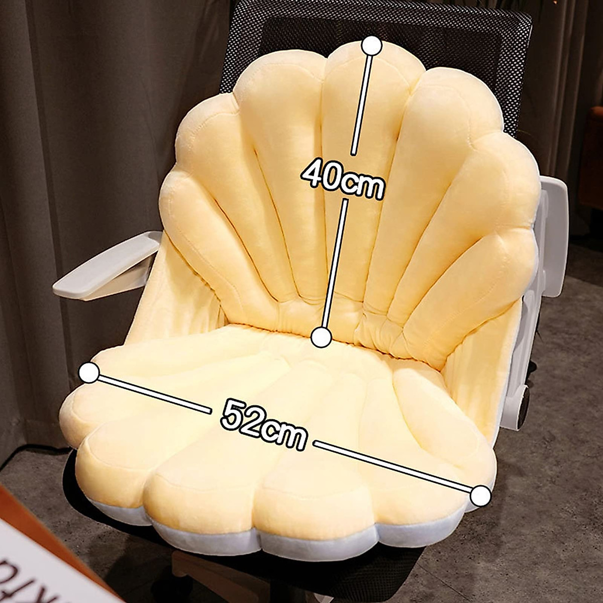 Altsuceser Soft Decorative Chair Cushion, Seashell Seat Cushion Chair Pad Waist Cushion Floor Cushion Back Support for Office Chair, Home Sofa, Bed, Floor Decoration Pink L