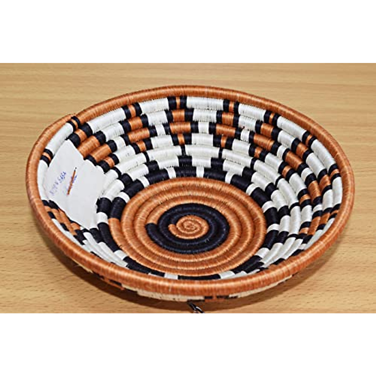 Hand Woven African Basket - Small - 8 Inches Sisal & Sweetgrass Basket - Woven Bowl - Handmade in Rwanda, SRB114