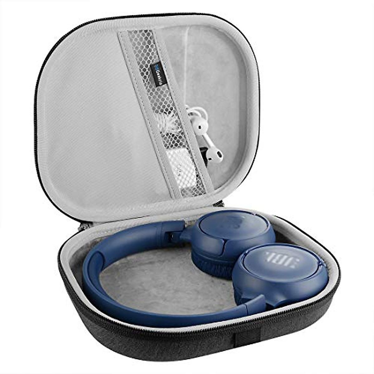 Geekria Shield Headphones Case Compatible with JBL Tune 660 BTNC, Tune 700BT, Tune 510BT, Tune 560BT, Live 460NC Case, Replacement Hard Shell Travel Carrying Bag with Cable Storage (Dark Grey)