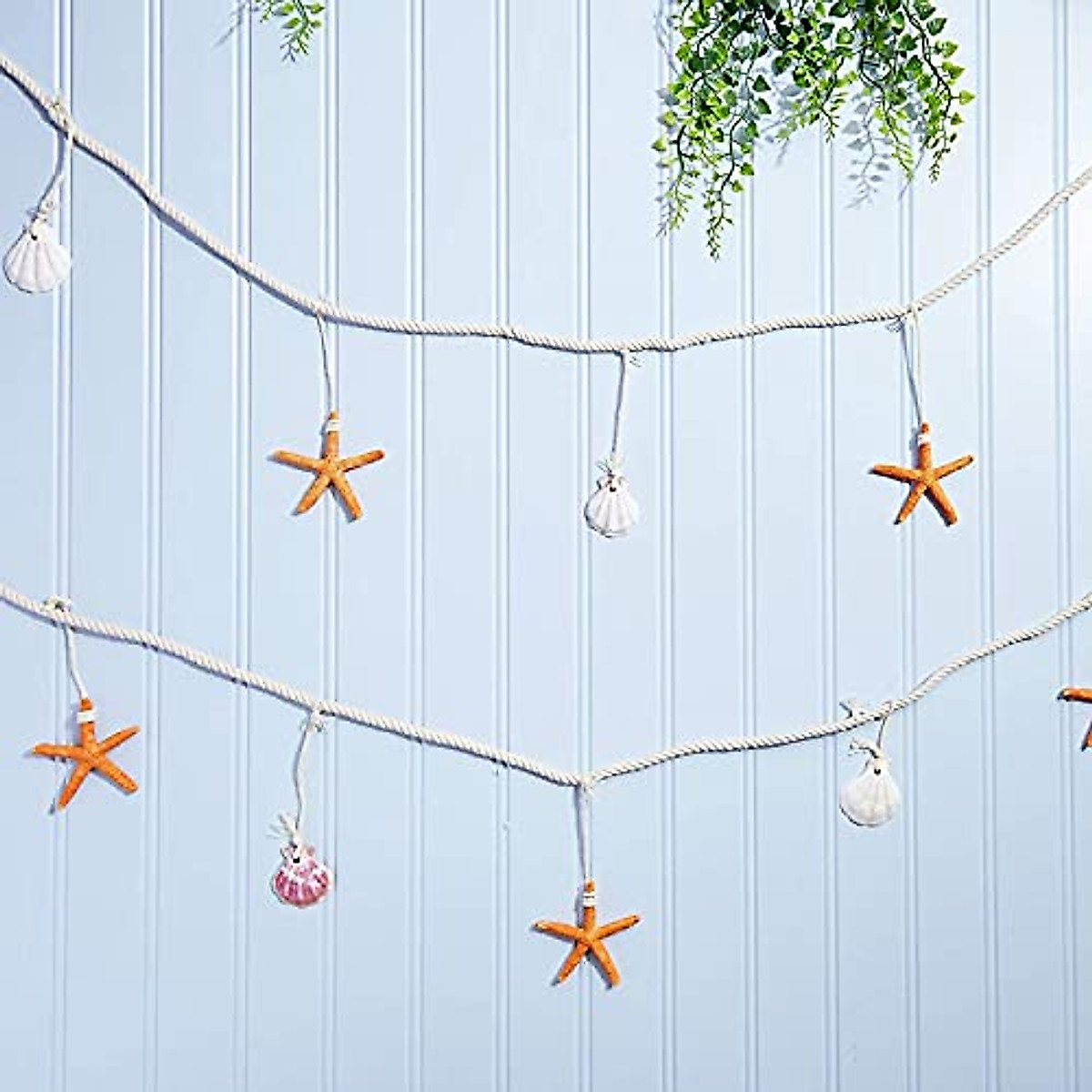 Starfish and Shell Garland with Jute String (10 Feet)
