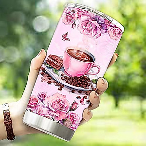 WONWIX Personalized Ideal Coffee Gifts for Coffee Lovers, Women, Girls, Wife, Daughter, Mom, 20oz Insulated Stainless Steel Travel Cup Mug Tumbler, Birthday, Christmas, Valentine, Mother's Day