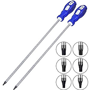 uoboeuq 12 inch Long Security Torx Screwdriver Set, Set Magnetic Hex Torx with T10 T15 T20 T25 T27 T30 Security Screwdriver Set 6-Piece