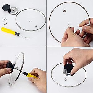 6PCS Pot Lid Knobs, Universal Kitchen Cookware Replacement Pan Lid Holding Handles, Pot Lid Cover Knob Handle, Knobs Casserole Kettle Cover Glass Saucepan Crockpot Handle Replacement Set