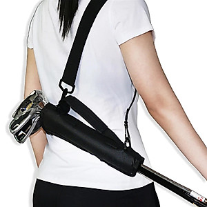 Naysku Golf Club Carry Bag, Black Lightweight Travel Carry Golf Bag, Nylon Mesh Storage Travel Pouch, Driving Range Carrier Course Training Bag Easy Transport, Can Hold 3-6 Clubs