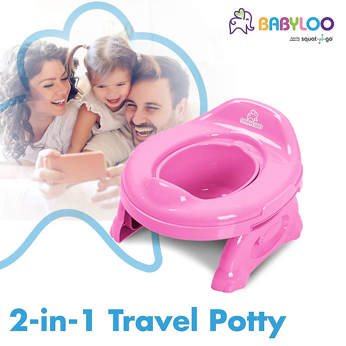 Babyloo Multipurpose 2 in1 Travel Potty (Pink)