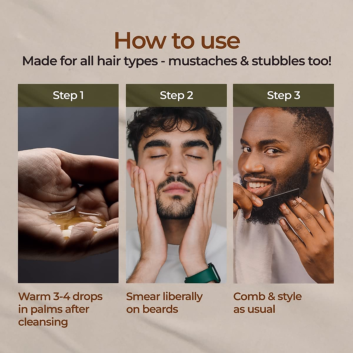 Gya Labs Sandalwood Beard Oil - 100% Pure & Natural Beard Growth Oil for Men with Organic Argan & Jojoba Oil - Beard Oil that Moisturizes, Softens & Strengthens (1 Fl Oz)