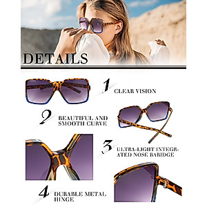 Coume 12 Pairs Square Oversized Sunglasses Shades Retro Square Sunglasses for Women Men Trendy Sunglasses Y2k Sunglasses