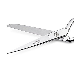 LIVINGO 8" Professional Heavy Duty Tailor Fabric Scissors, Dressmaker Sewing Classic Stainless Steel Ultra Sharp Forged Shears, Bent