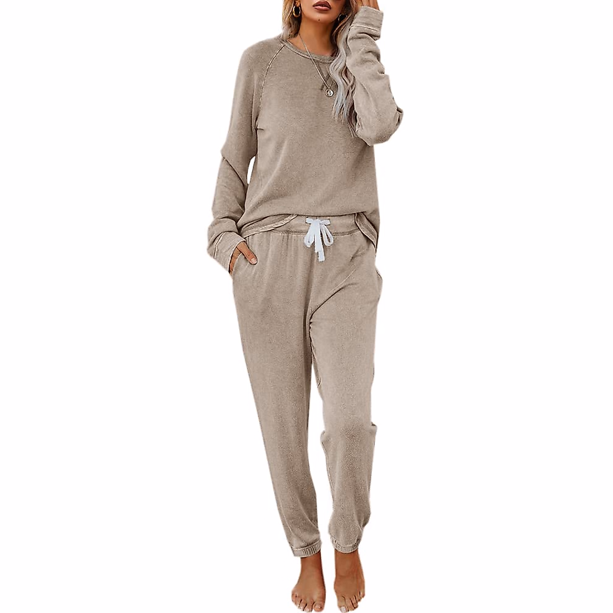 Eurivicy Women's 2 Piece Lounge Set Long Sleeve Tracksuits Loungewear Pajama Sets