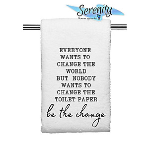 Funny Novelty Bath Hand Towels | Restroom Male Female Symbols Bathroom Country Rustic Farmhouse Modern Decor | Hilarious Adult Crude Humor Home House Warming Wedding Gift Presentà