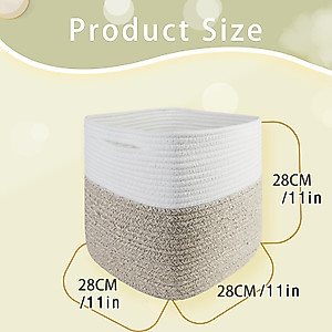 childishness ndup Woven Storage Cubes baskets for shelves，Baby Toy Basket for Shelves - Stylish Storage Baskets for Organizing, Laundry (Mixed Brown & off White)