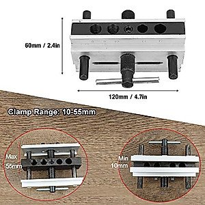 0.39~2.17in Wood Size Self Centering Doweling Jig Kit Aluminum Alloy Metric Imperial Scale for Drilling Holes