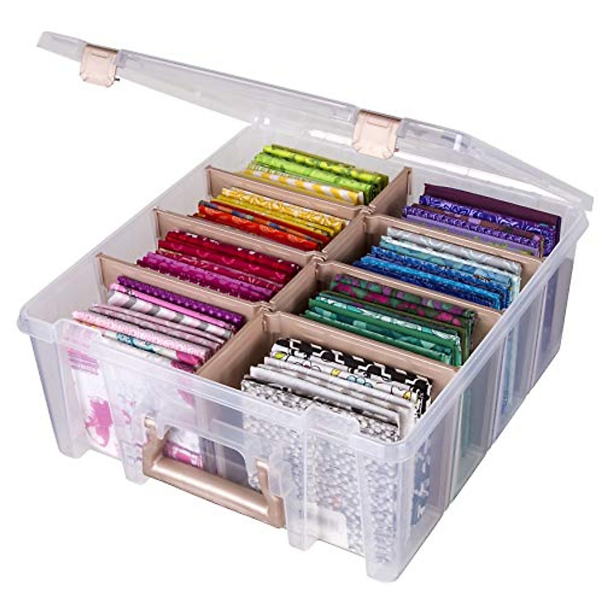 ArtBin Super Satchel Compartment Box - Stackable Durable Art Storage with 8 Removable Compartments, Smart Closure, and Portable Design for Craft Supplies, Threads, Ribbons, Paint Tubes