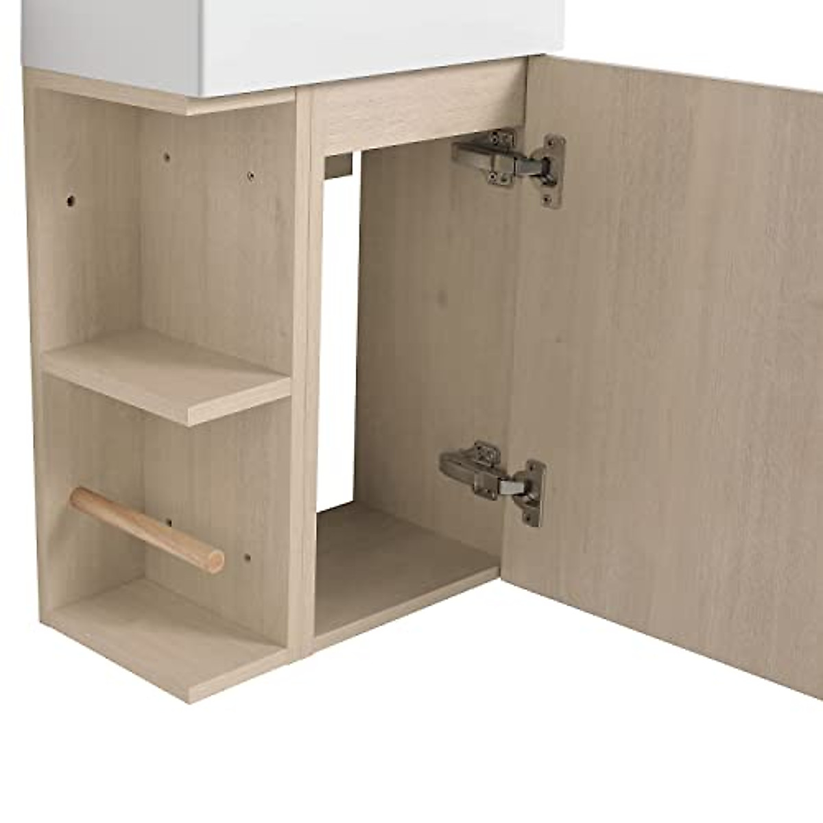 Floating Bathroom Vanity with Sink Combo for Small Space, 16" Wall Mounted Modern Bath Storage Cabinet Vanity Set with Wood Door Resin Basin (Oak)