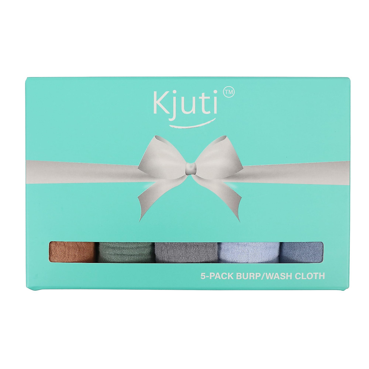 Kjuti Baby Muslin 100% Cotton Burp Washcloth - 4 Layer Hypoallergenic Saliva Soothe Face Washcloths - Burp Cloths 9x9 inch -Newborn Essentials -Burp Cloths for Baby Boy and Girl (ChromaBlend)