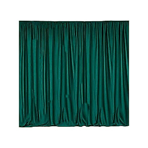 Efavormart 2 Pack | Hunter Emerald Green Fire Retardant Scuba Polyester Curtain Panel Backdrops Wrinkle Free with Rod Pockets - 10ftx10ft