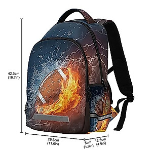 Sletend Durable Kids Backpack Boys Girls Elementary School Bags American Football School Book Bags for Teens Kindergarten Sturdy Lightweight Travel Gifts, Personalized Prints Student School Bag