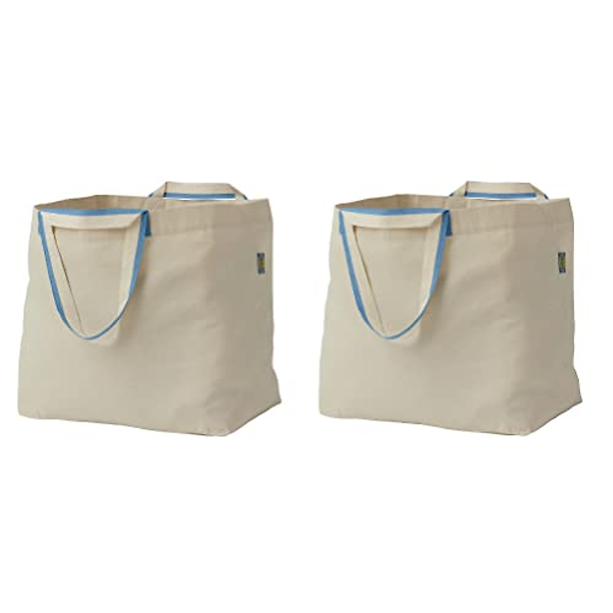I-K-E-A Foldable SPIKRAK Shopping Bags, Reusable Grocery Tote Bag Lightweight Strong & Durable Cotton Natural 13 Gallon, Large 2 Pack, Medium