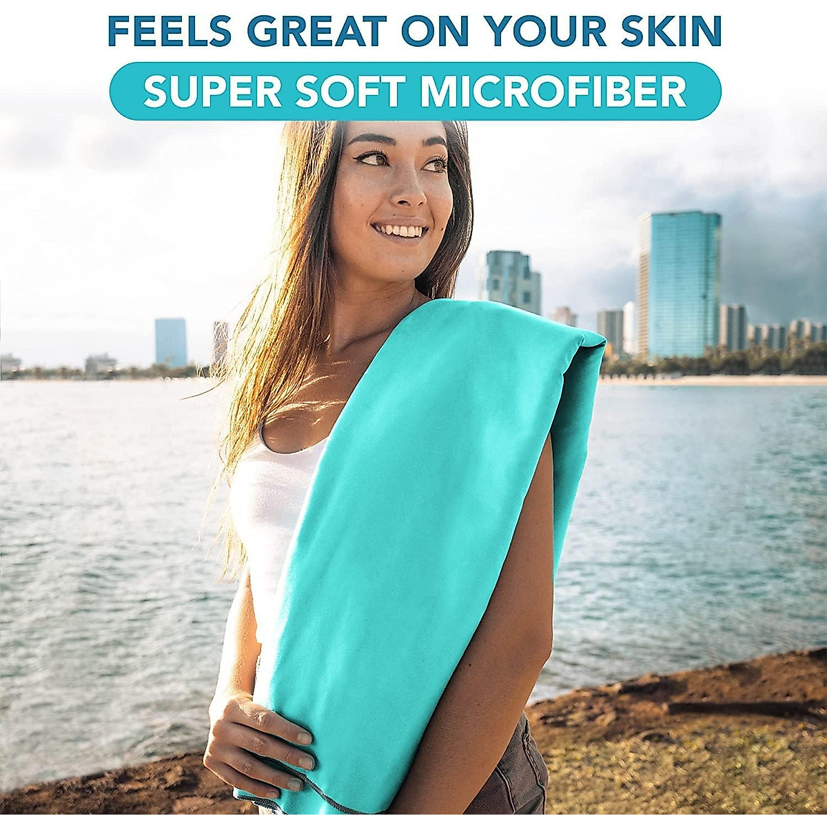 Youphoria Microfiber Travel Towel Fast Drying Lightweight - Quick Dry Towel for Camping, Beach, Backpacking, Hiking, & Sport