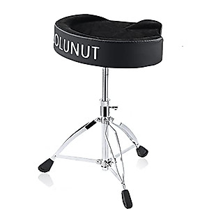 LOLUNUT Drum Throne,Drum Stool Height Adjustable Chair,Heavy Duty Motorcycle Style Seat with 5A Drum Sticks for Drummers