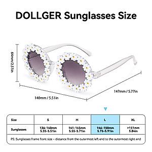 Dollger Daisy Sunglasses for Women Flower Round Fashion Rave Party Disco Fun Festival Retro Sunglasses Girls Gift