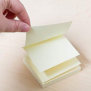 1InTheOffice Yellow Pop Up Sticky Notes 3x3, Fan Folded Self Stick Note, 100 Sheets per pad, (24 Pack)