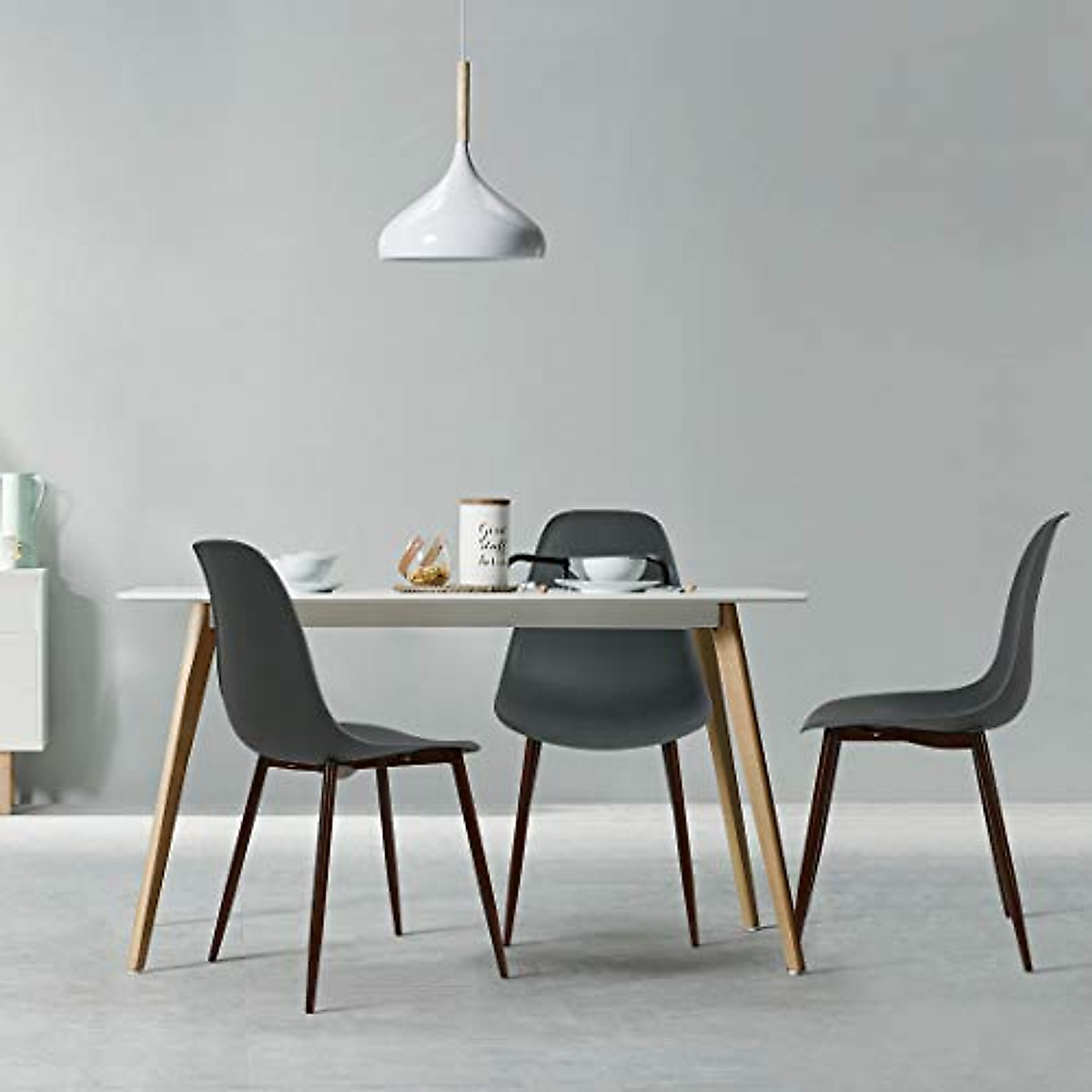 Poly and Bark Landon Sculpted Dining Chair in Smoke Gray (Set of 4)