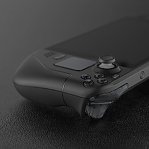 eXtremeRate Clear Slate Black Replacement Full Set Buttons for Steam Deck, DIY Custom ABXY D-pad Trackpad Bumpers Triggers Buttons for Steam Deck Handheld Console - Console NOT Included