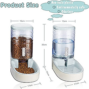 Pets Feeder Cats Dogs Automatic Feeder Set 3.8 L with 1 Water Dispenser and 1 Food Feeder for Small, Medium & Big Pets (Waterer)