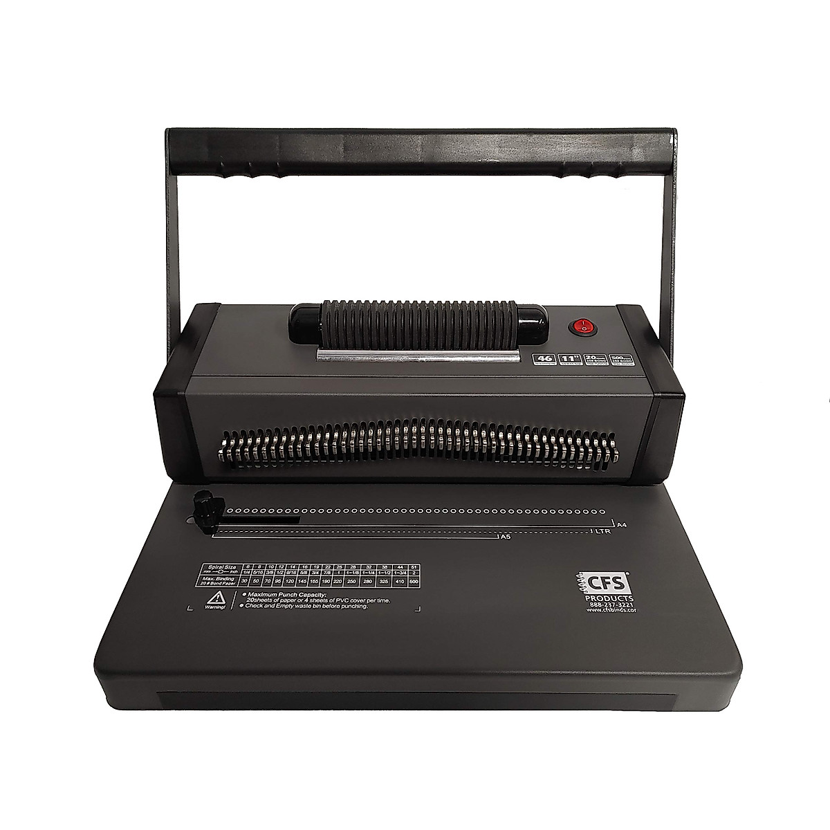 CFS Products - BetterBind Coil-It - Coil-Binding Machine with Electric Coil Inserter - Manual Binding Punch - Up to 20 Pages - 4:1 Pitch - for Personal, Home, School or Business Binding