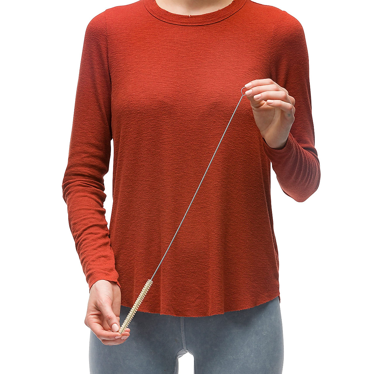 Redecker Natural Pig Bristle Hose Brush, Cleans Thin Tubes and Pipes, 19-Inches Long with 2/5-Inch Diameter, Made in Germany