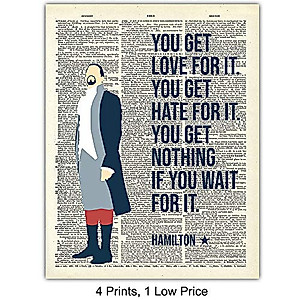 Lin-Manuel Miranda Merch - Alexander Hamilton Musical Merchandise - Motivational Wall Art - Patriotic Gifts - Inspirational Quotes Wall Decor - Office Wall Decor Posters - Broadway Gifts
