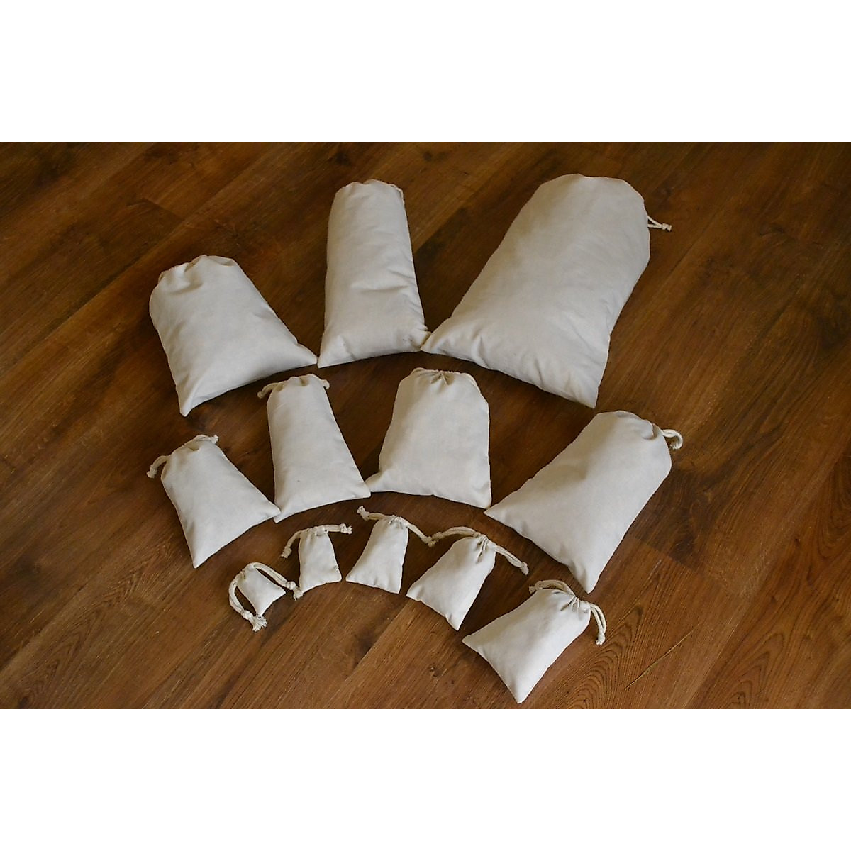 8"x10" Reusable Eco Friendly 100% Cotton Double Drawstring Muslin Bags "Premium Quality" (Natural Color)- Set of 100