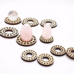 Nwsrayu 30 pcs 3 sizes Wood Crystal Ball Stand for 30 - 150 mm Sphere, Wooden Mini Sphere Holder, Crystal Ball Display (10S+10M+10L)