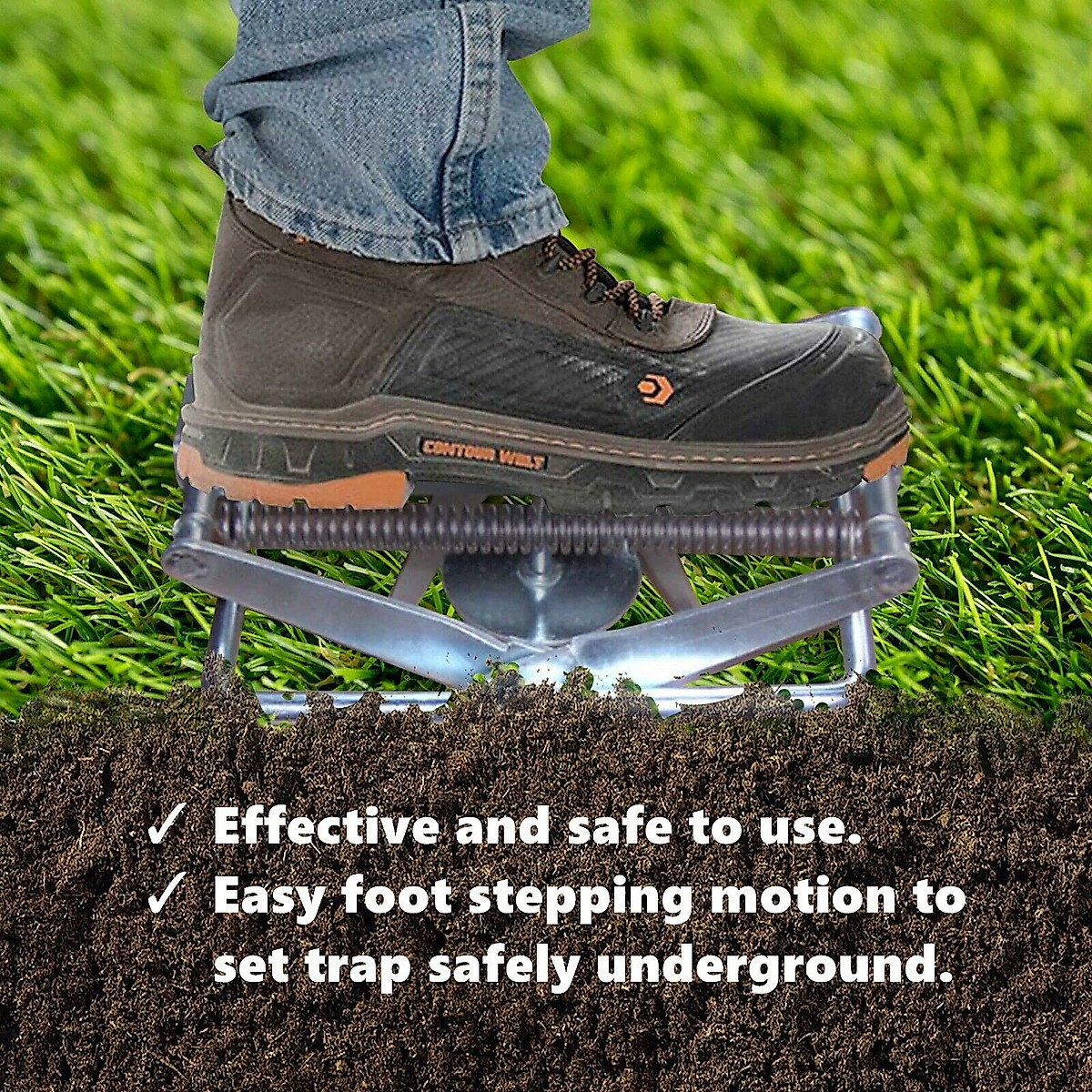 2 Easy Set Mole Traps Easy One-Step,Out-of-Sight,Galvanized Steel Sold ONLY by Fox Peak