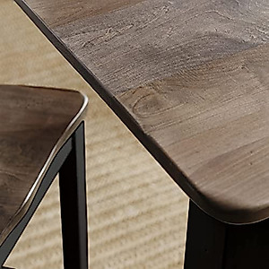 Carol's Inspirations Farmhouse Solid Wood Dining Room Table, 48 Inches | Brown and Black Rectangle Kitchen Dinner Table Featuring Eased Edge and Distressing | Made in USA | Solid Maple no MDF