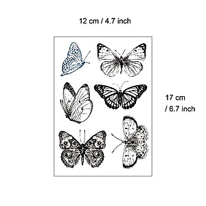 Everjoy Realistic Black Butterfly Temporary Tattoo Stickers - Waterproof Fake Tattoos, Party Favors, Themed Decorations and Gifts for Women