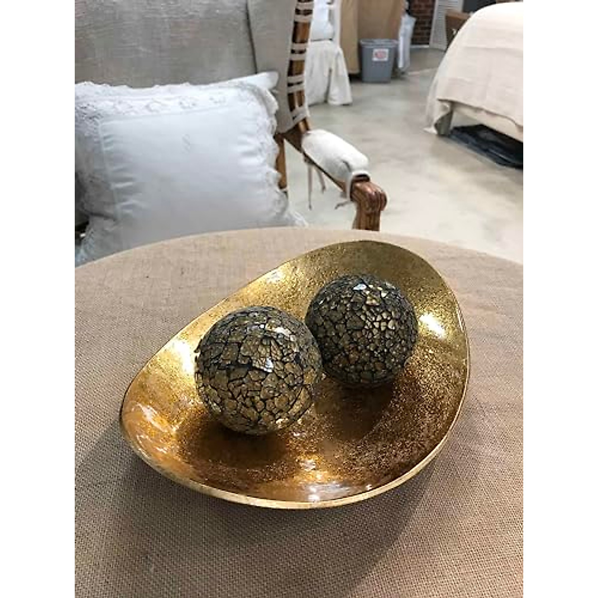 Modern Day Accents 4404 Metalico Oblongo Tray, Bronze and Gold Decor, Home Decor, Office Decor, Kitchen Counter Decor, Fruit Bowl, Tabletop, 14" L