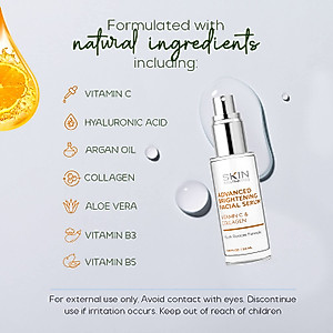 Skin Aesthetics Vitamin C Serum with Collagen - Dark Spots & Skin Brightening, Anti-Aging & Acne Treatment - Dermatologist Tested Korean Skincare - Clean Beauty, Cruelty-Free - 1.69 oz