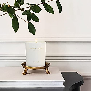 Simon&Tom Highly Scented Premium Vanilla Candle 10 Oz - 100 Hour Burn - Natural Organic Soy Wax - Aromatherapy Glass Candle Jar - Candle Jar with Matte White Gift Box for Home & Office - Vegan
