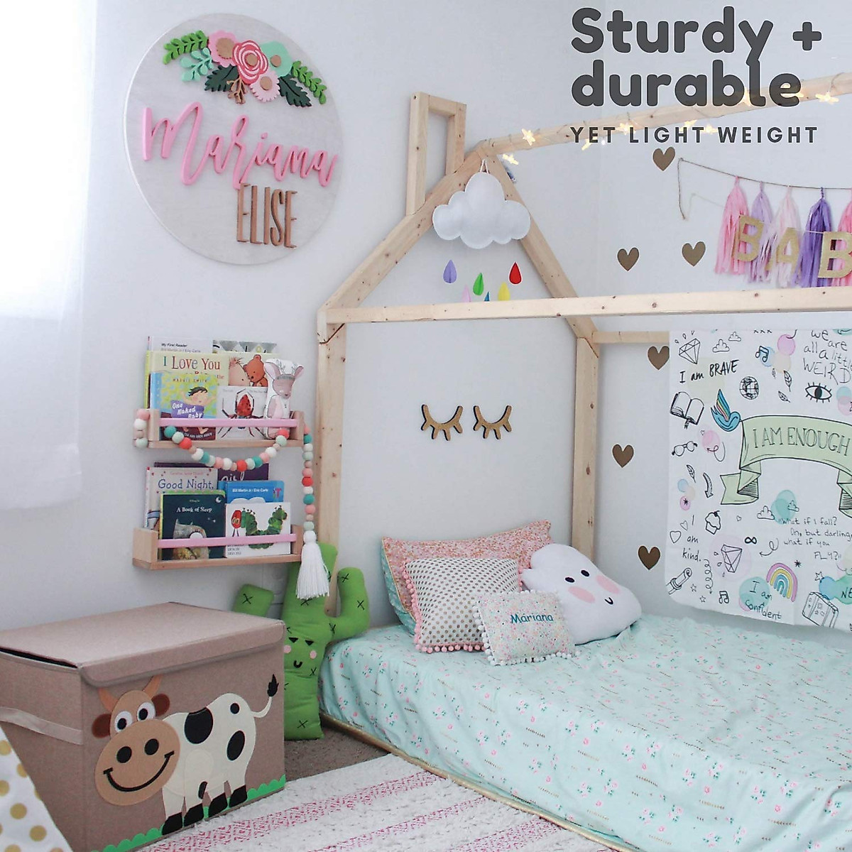 Hurricane Tots Large Toy Chest. Canvas Soft Fabric Children Toy Storage Bin Basket with Flip-top Lid. Collapsible Gray Toy Box for Kids, Boys, Girls, Toddler and Baby Nursery Room