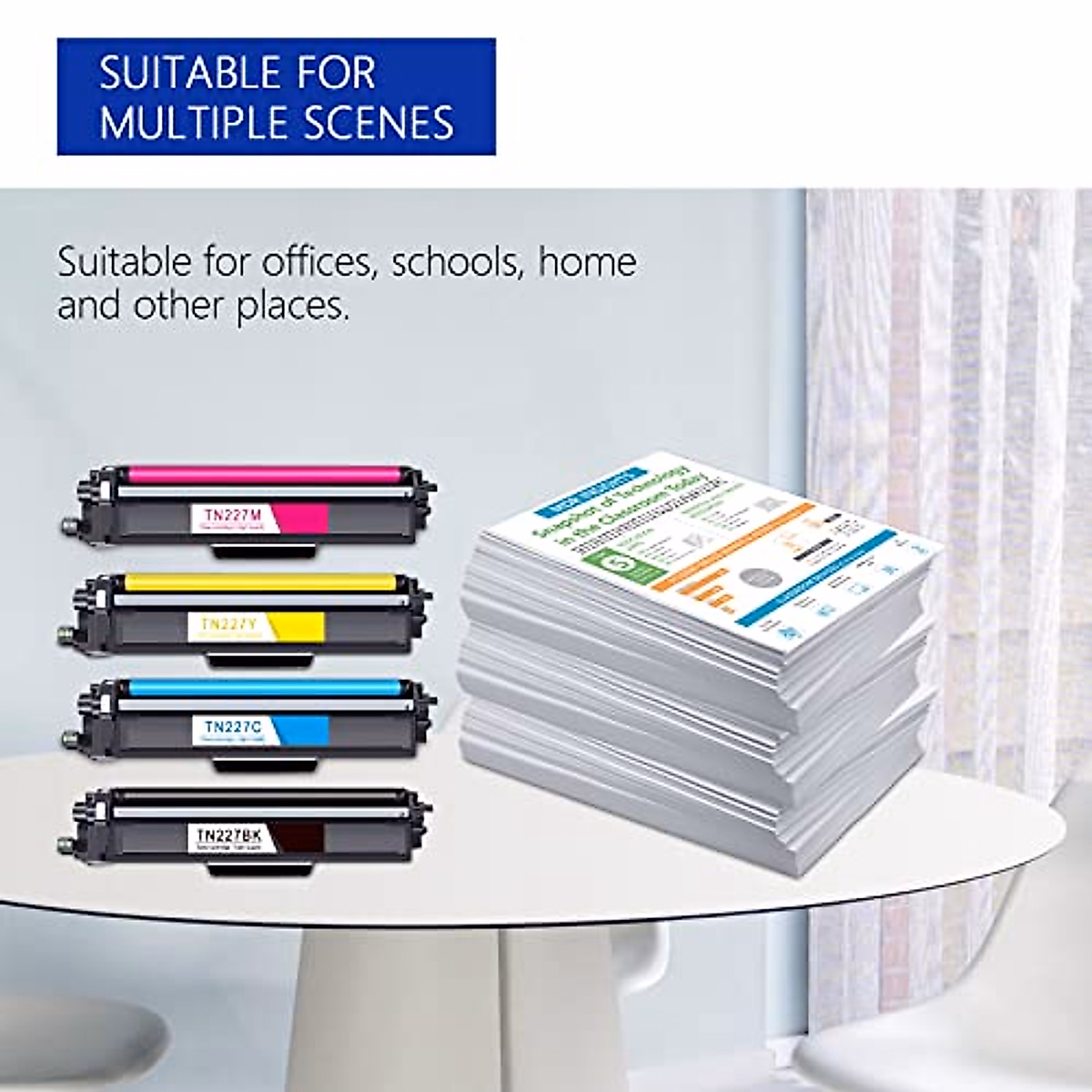 VASERINK TN227 High Yield Toner Set 4 Pack: Compatible TN227BK TN227C TN227M TN227Y Replacement for Brother MFC-L3750CDW HL-L3210CW HL-L3290CD MFC-L3770CDW Printer (TN-227BK/C/M/Y)