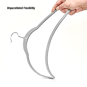 Velvet Hangers, Sturdy and Space Saving Hanger. Grey (Charcoal). 50 Pack