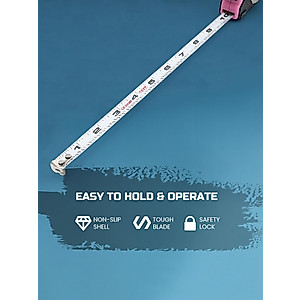 Lichamp Small Tape Measure 10 Feet, Pink Tape Measure Mini 3 Pack 10ft x 1/2in with 1/8 Fractions, 0310PK