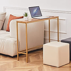 Cplxroc 39.4'' Console Table, Entryway Table, Entrance Sofa Table,Narrow Sofa Table, MDF Entry Table, Accent Coffee Table with Metal Frame, Couch Table Easy to Assemble for Hallway, Living Room (D)