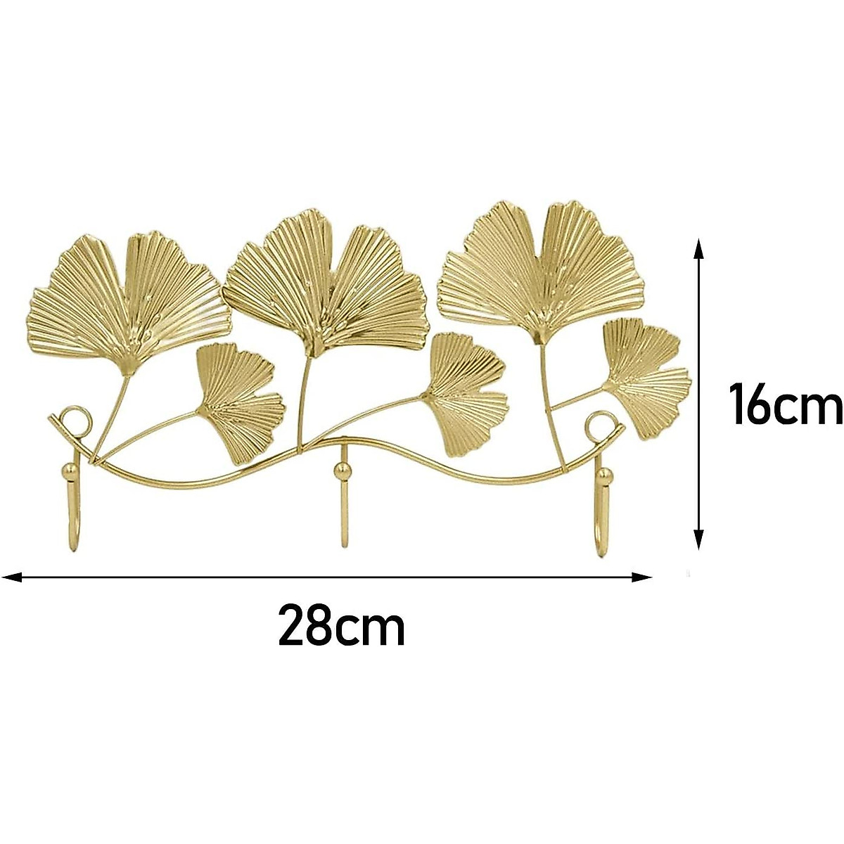 Lindagary Metal Wall Hook Ginkgo Leaf Coat Hook Wall Mounted Leaves Key Hangers Decorative Entryway Key Hook for Wall Entryway Decor